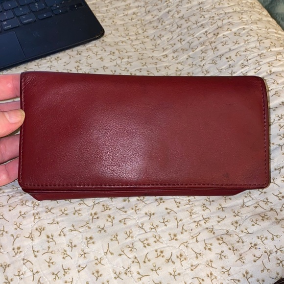 Pelle Studio | Bags | Pelle Studio Italian Red Leather Bifold Wallet ...